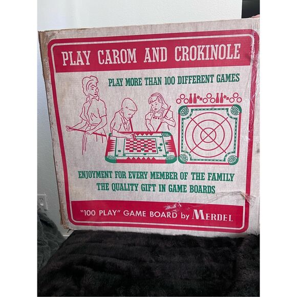 Merdel | Games | Vintage Merdel Carom Crokinole Game Room Wall Decor ...